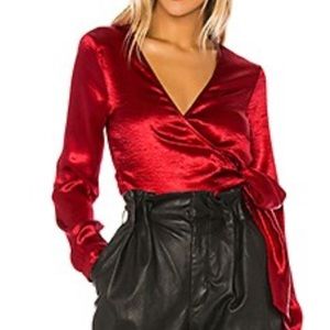 superdown | Tops | Cherry Red Wrap Top | Poshmark